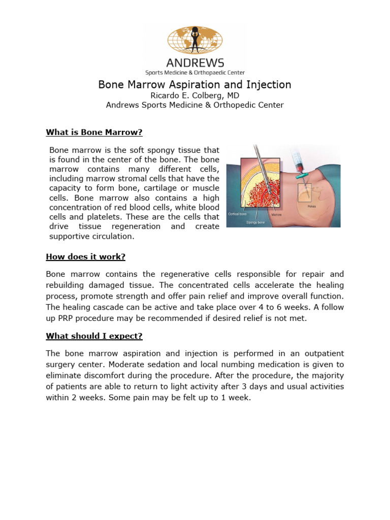 7 - Bone Marrow Aspirate Injection | PDF | Bone Marrow | Bone