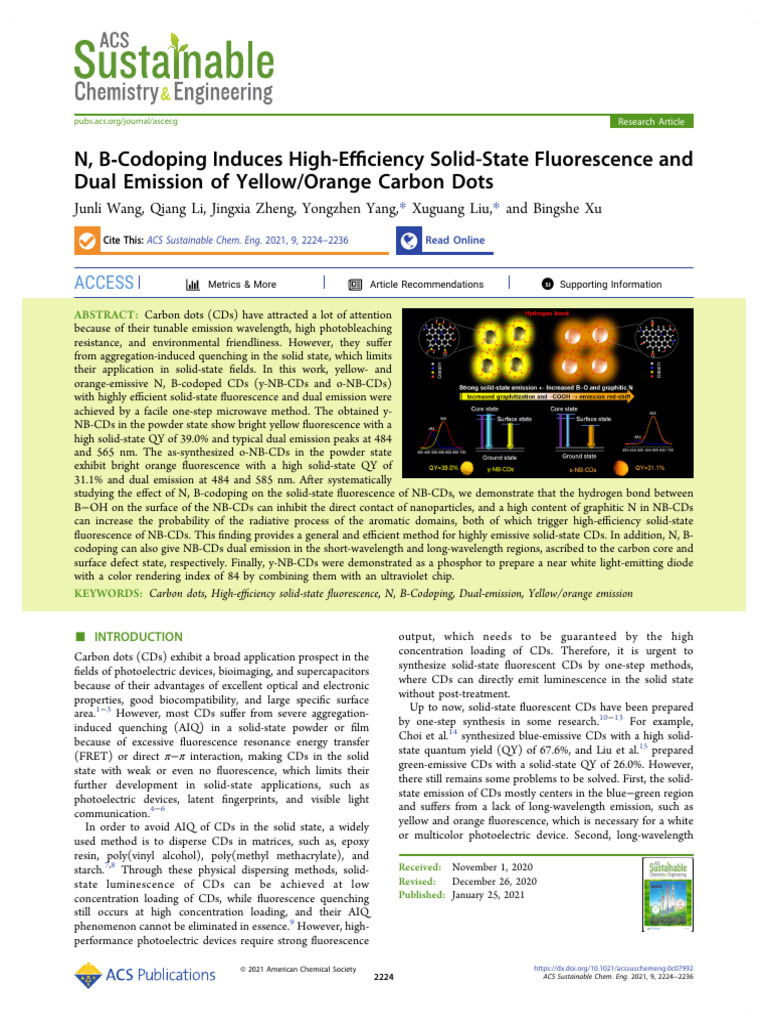 Wang Et Al 2021 N B Codoping Induces High Efficiency Solid State ...