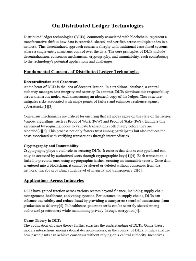 On Distributed Ledger Technologies | PDF | Cryptography | Computer Security