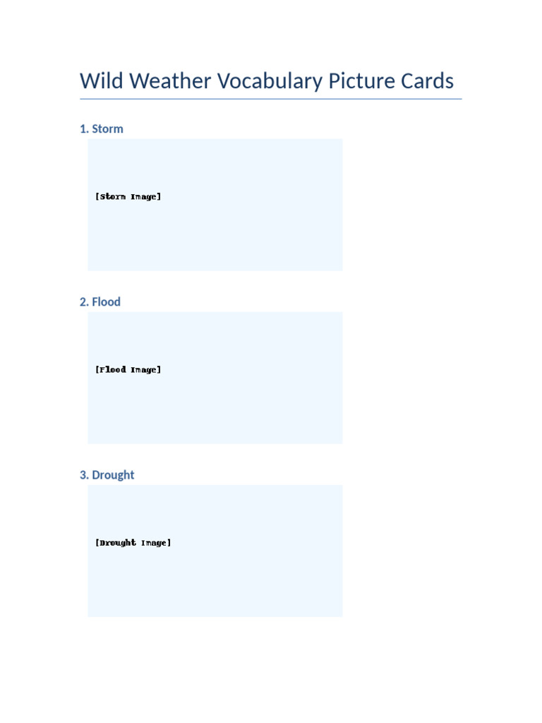 Wild Weather Vocab Pictures | PDF