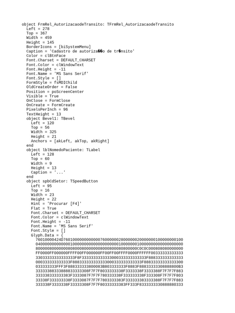 UfrmRel AutorizacaodeTransito | PDF