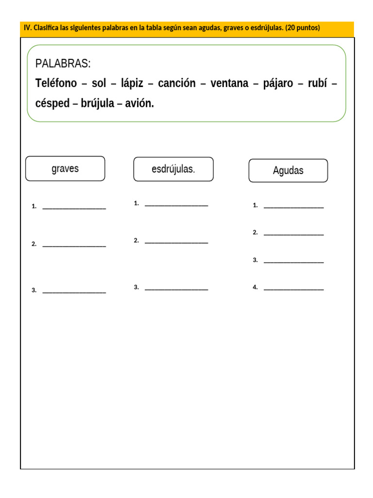 Clasificación de Palabras y Comprensión Lectora | PDF
