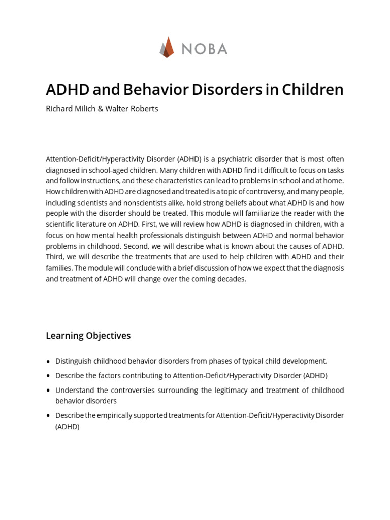 Understanding ADHD in Children | PDF | Attention Deficit Hyperactivity ...