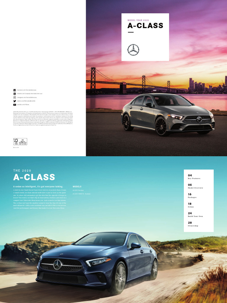 Mercedes Benz US A-Class 2020 | PDF | Transportation Engineering | Land ...
