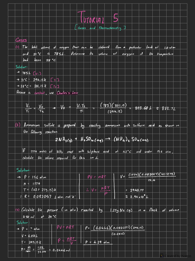 Tutorial 5 Chemistry | PDF
