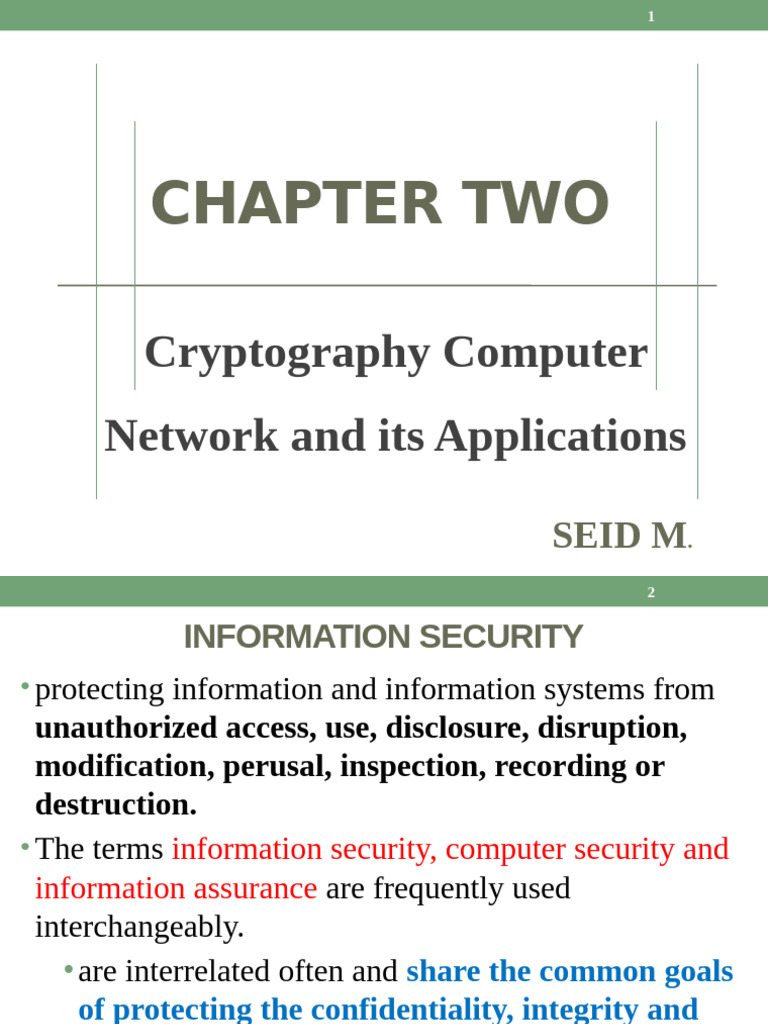 Chapter 2 Introduction Part I | PDF | Encryption | Key (Cryptography)