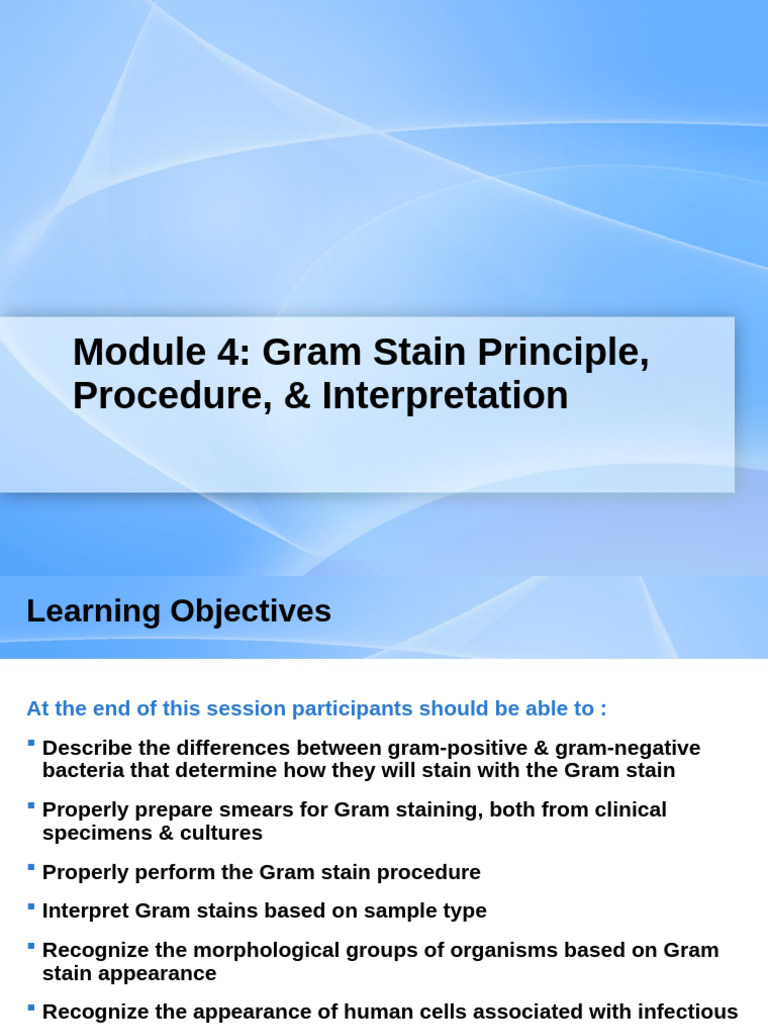 1_Module 4 Participant_Gram Stain (2) | PDF | Staining | Gram Positive ...