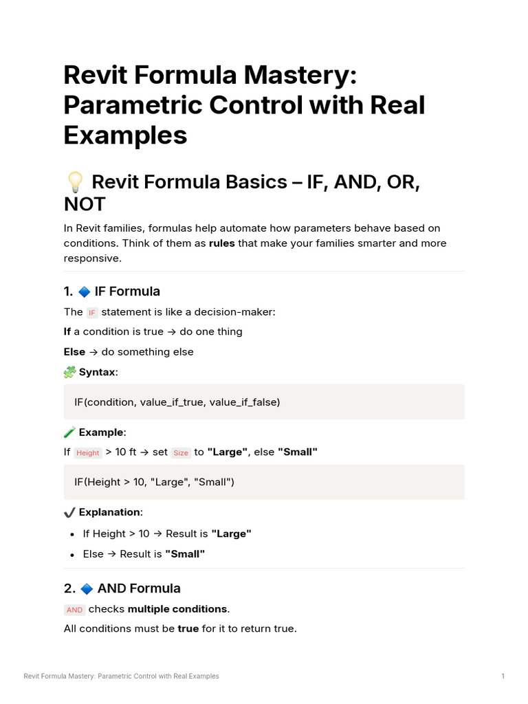 BIM21X - Revit Formula Mastery Parametric Control With Real Examples ...