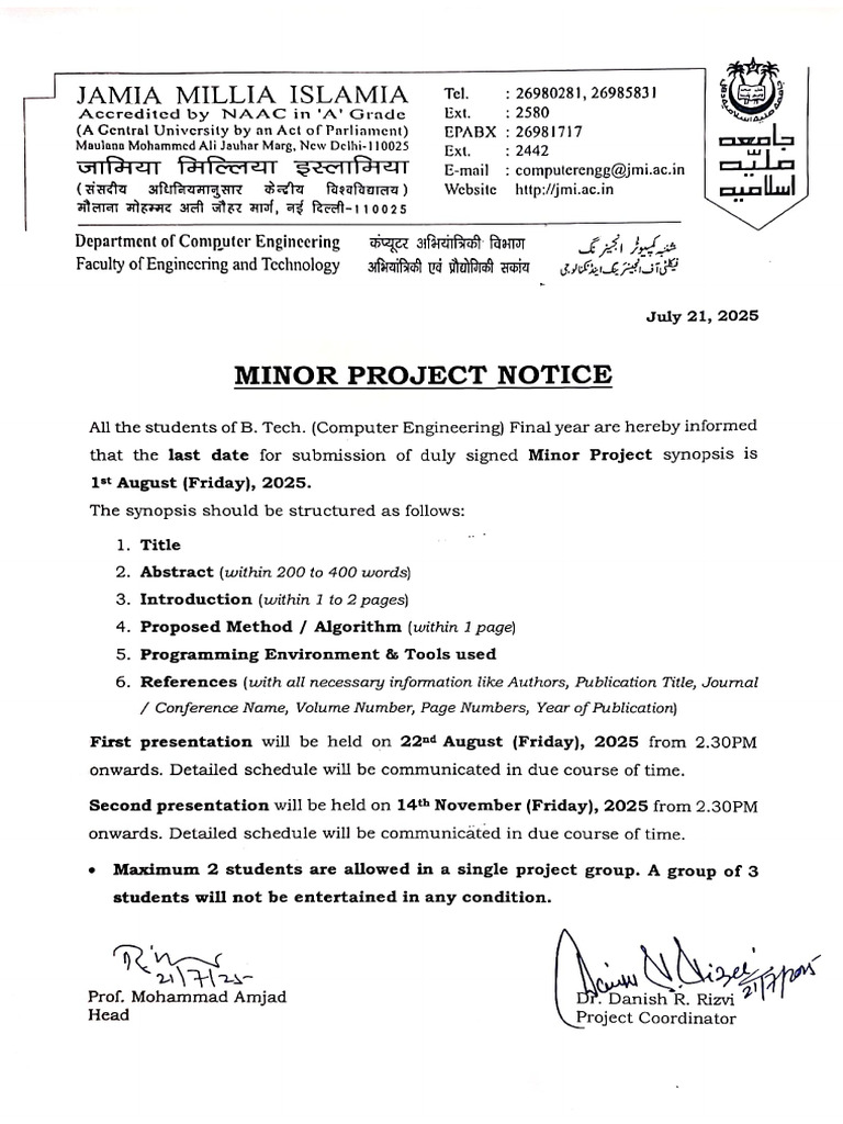 Notice Minor Project | PDF