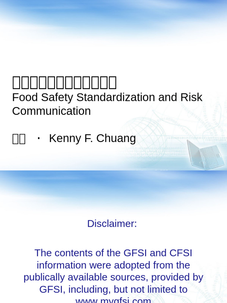 Food Safety Standardization and Risk Communication | PDF | Business ...