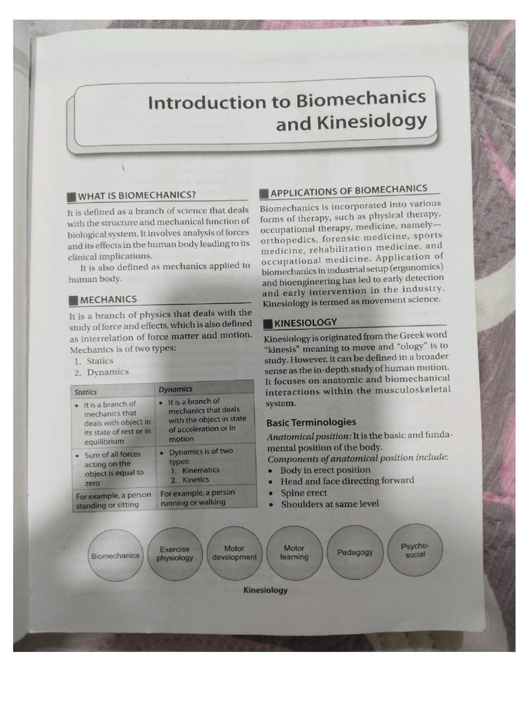 Book of Biomechanics Kinesiology 1st Chapter | PDF