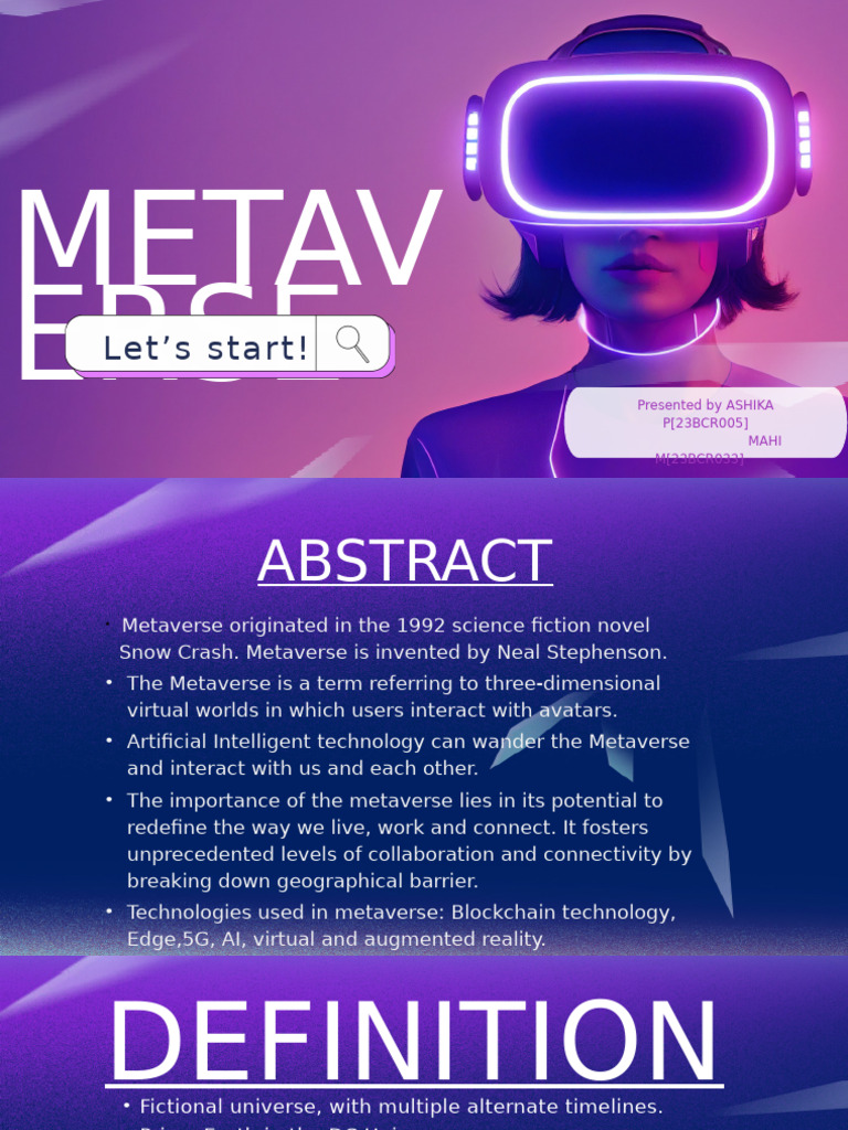 Metaverse 2: A Comprehensive Guide | PDF | Augmented Reality | Virtual ...