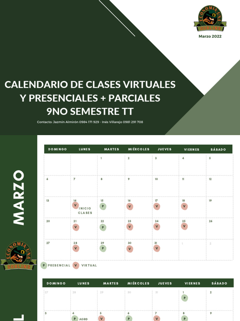 Calendario de Clases + Parciales 2022 | PDF