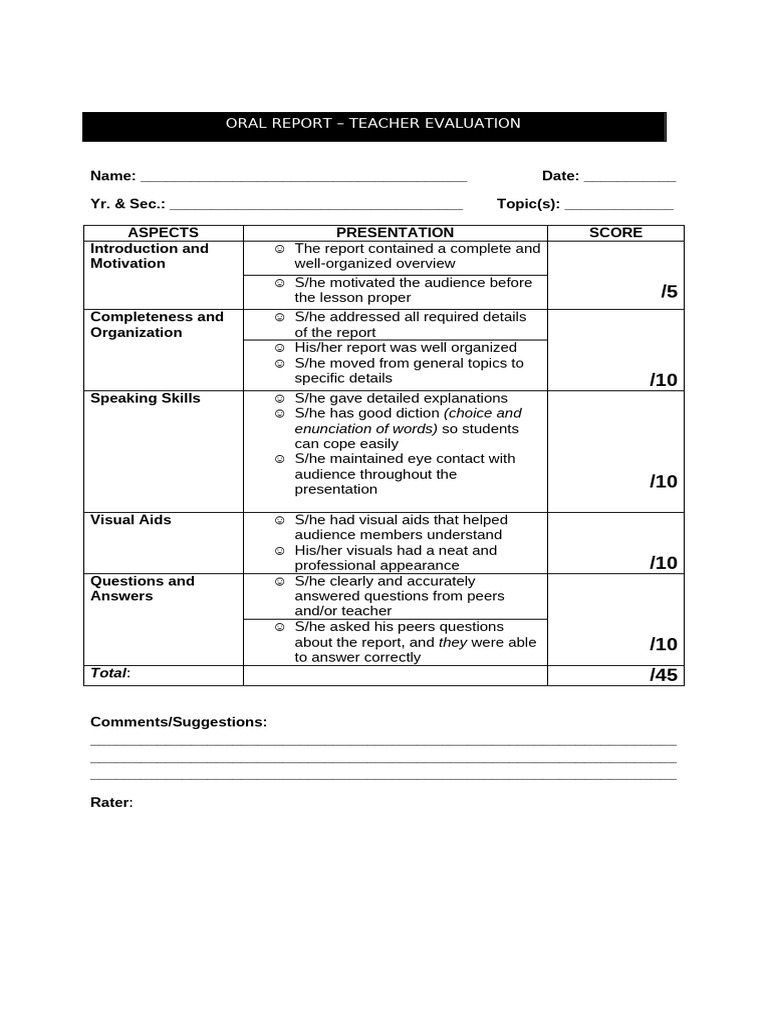 Oral Presentation Rubric | PDF