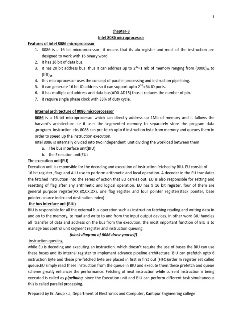 Intel 8086 Microprocessor | PDF | Assembly Language | Central Processing Unit