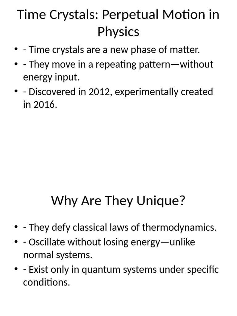Time Crystals Presentation | PDF
