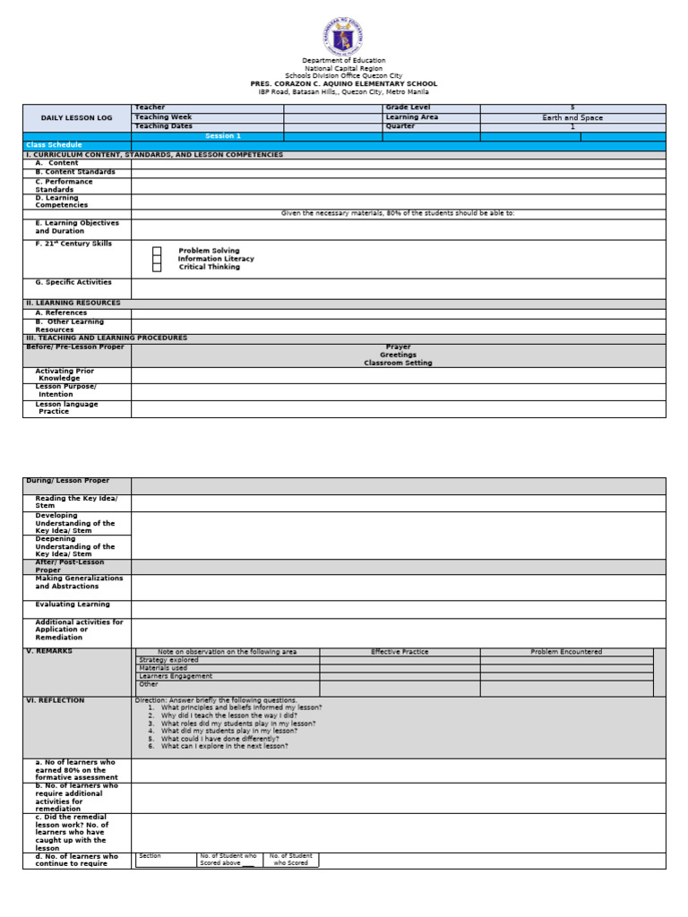 2025 Lesson-Plan Sample | PDF | Learning | Teachers