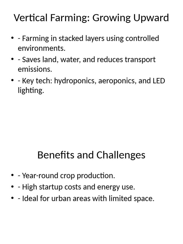 Vertical Farming Presentation | PDF