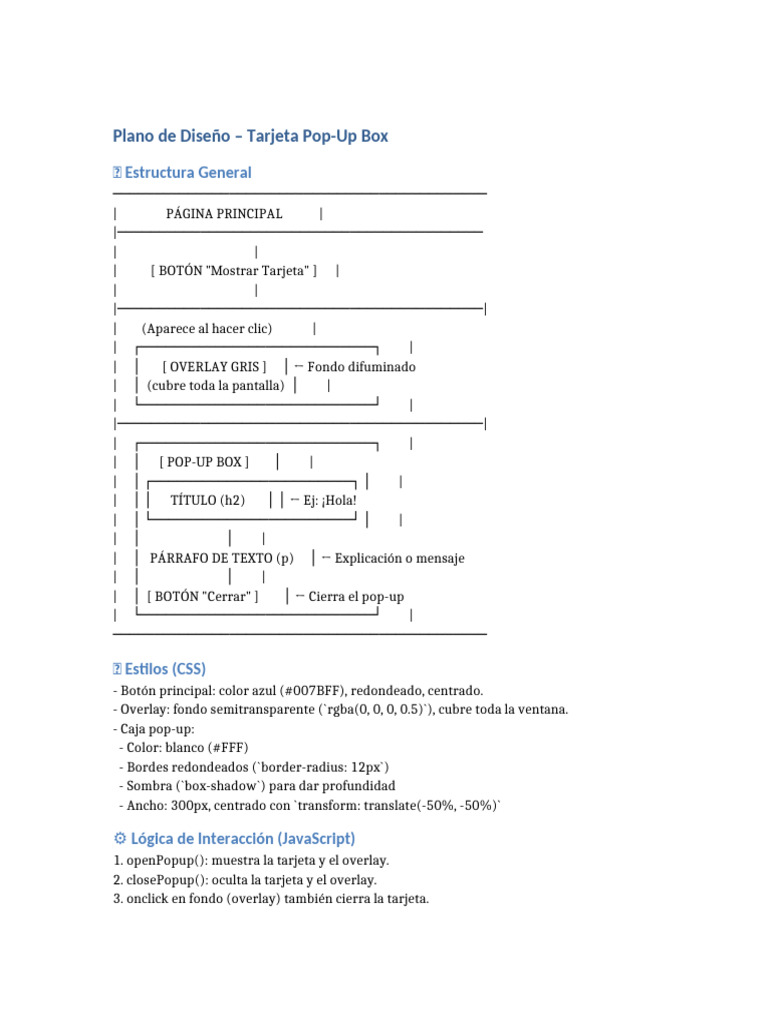 Plano Tarjeta Pop Up Box | PDF