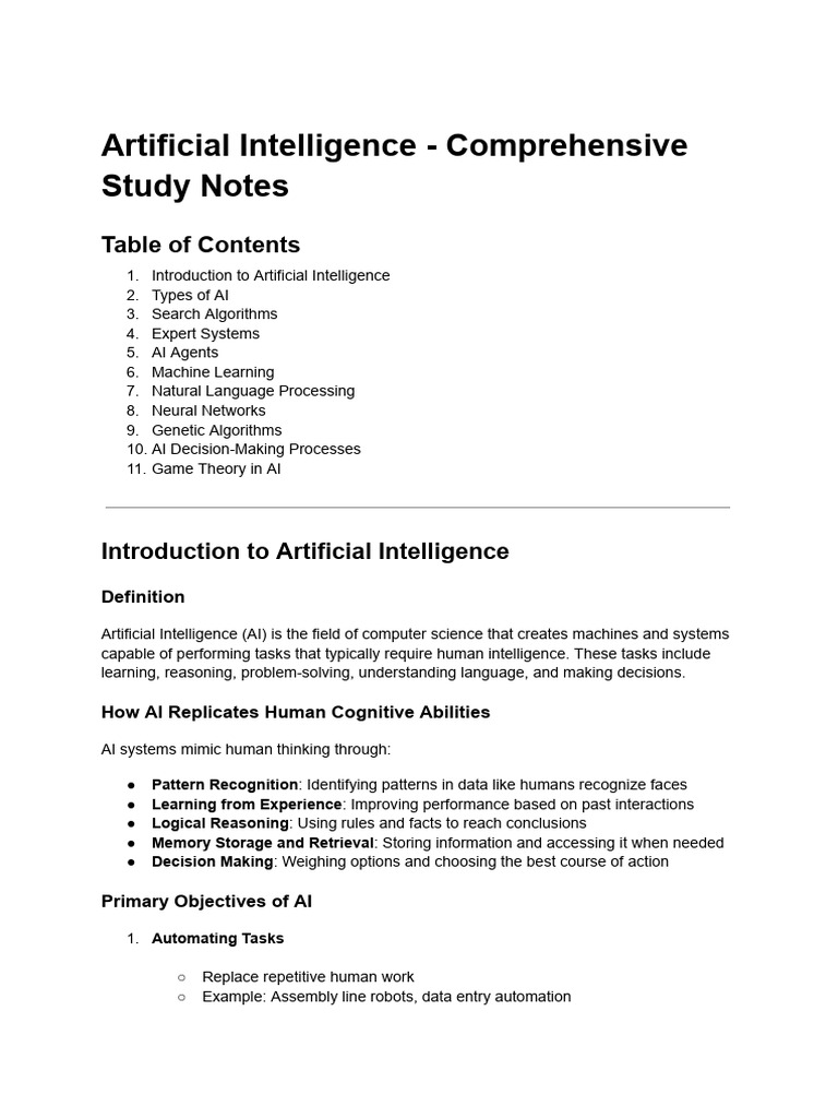 Artificial Intelligence - Past Papers Solution | PDF | Artificial Intelligence | Intelligence ...
