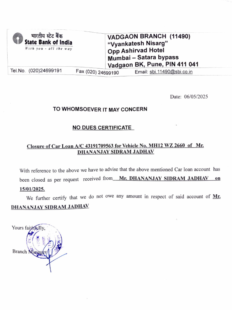 Noc Car Rto 06 May 2025 | PDF | Contract Law | Common Law