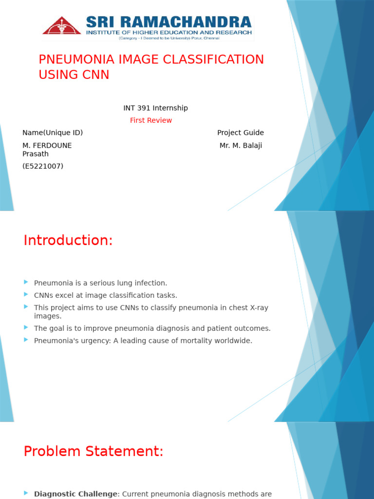 Pneumonia Image Classification Using CNN - First Review (E5221007 ...