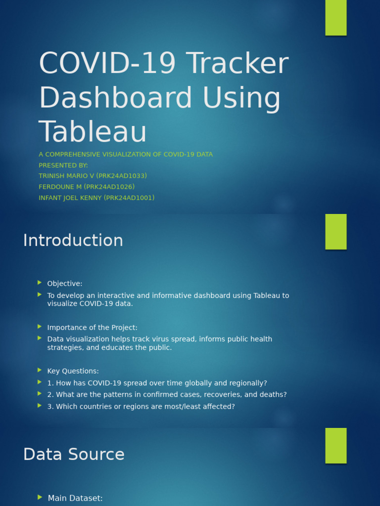 COVID-19 Tracker Dashboard Using Tableau | PDF | Data | Forecasting