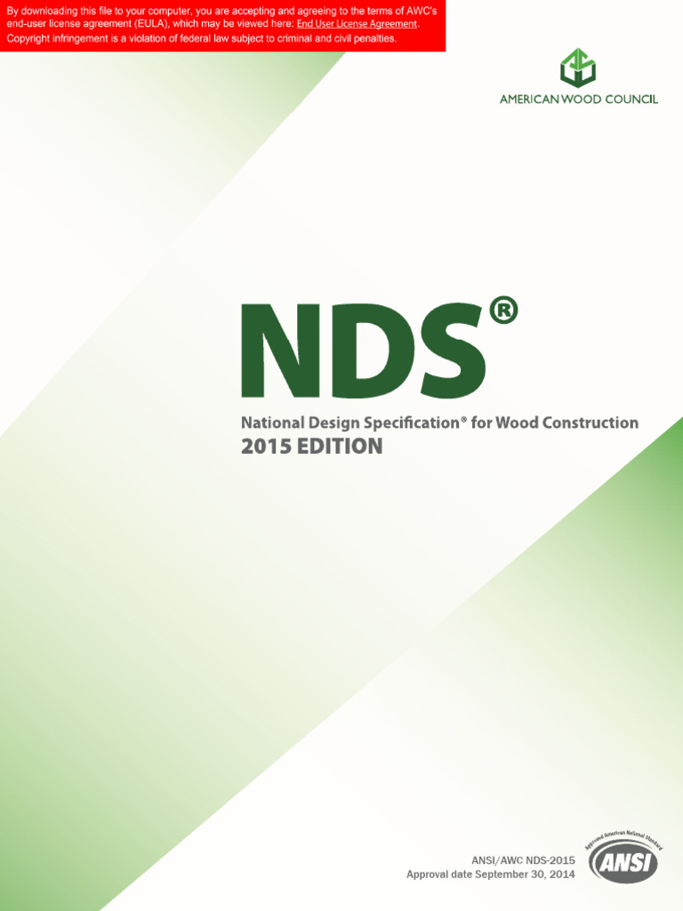 ANSI/AWC NDS-2015 Wood Design Standards | PDF | Lumber | Screw