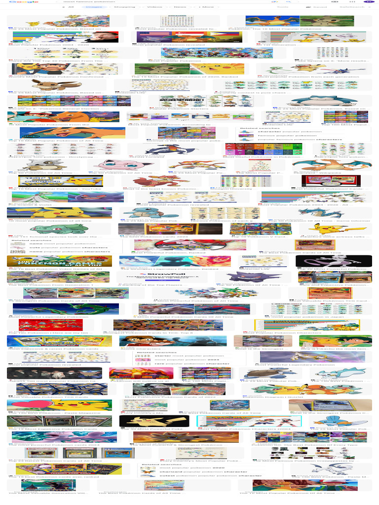 Most Famous Pokemon - Google Search | PDF | Pokémon | Nintendo Franchises