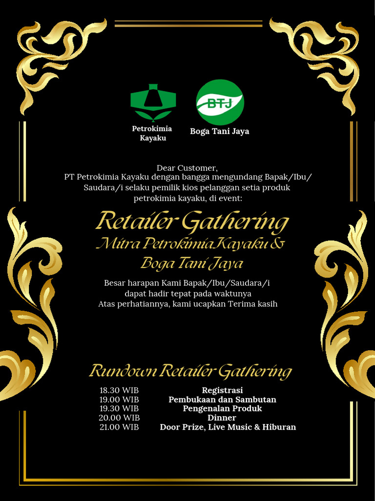Hitam Emas Elegan Ornamen Undangan Pernikahan (3) | PDF