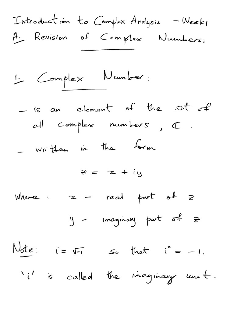 Lecture Notes-Complex Analysis | PDF