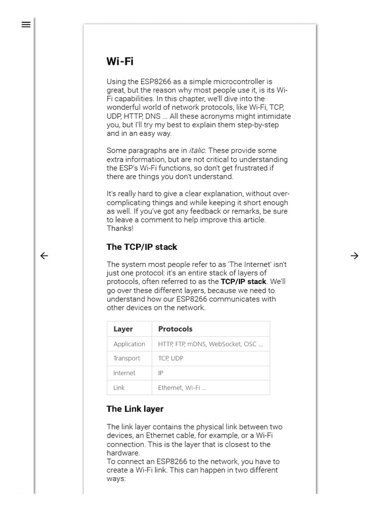 A Beginner's Guide To The ESP8266 | PDF | Ip Address | Transmission Control Protocol