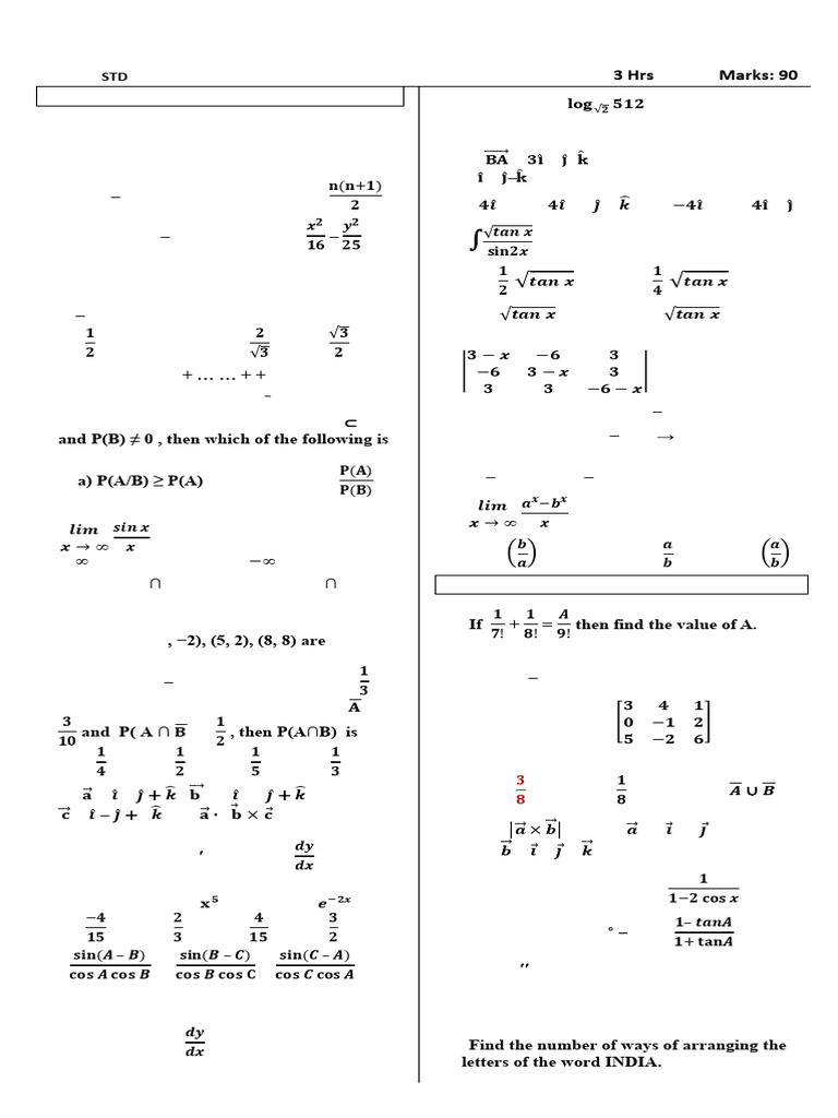 11th Maths Model Exam 2025 | PDF | Mathematics