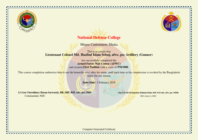 NDC Certificate | PDF