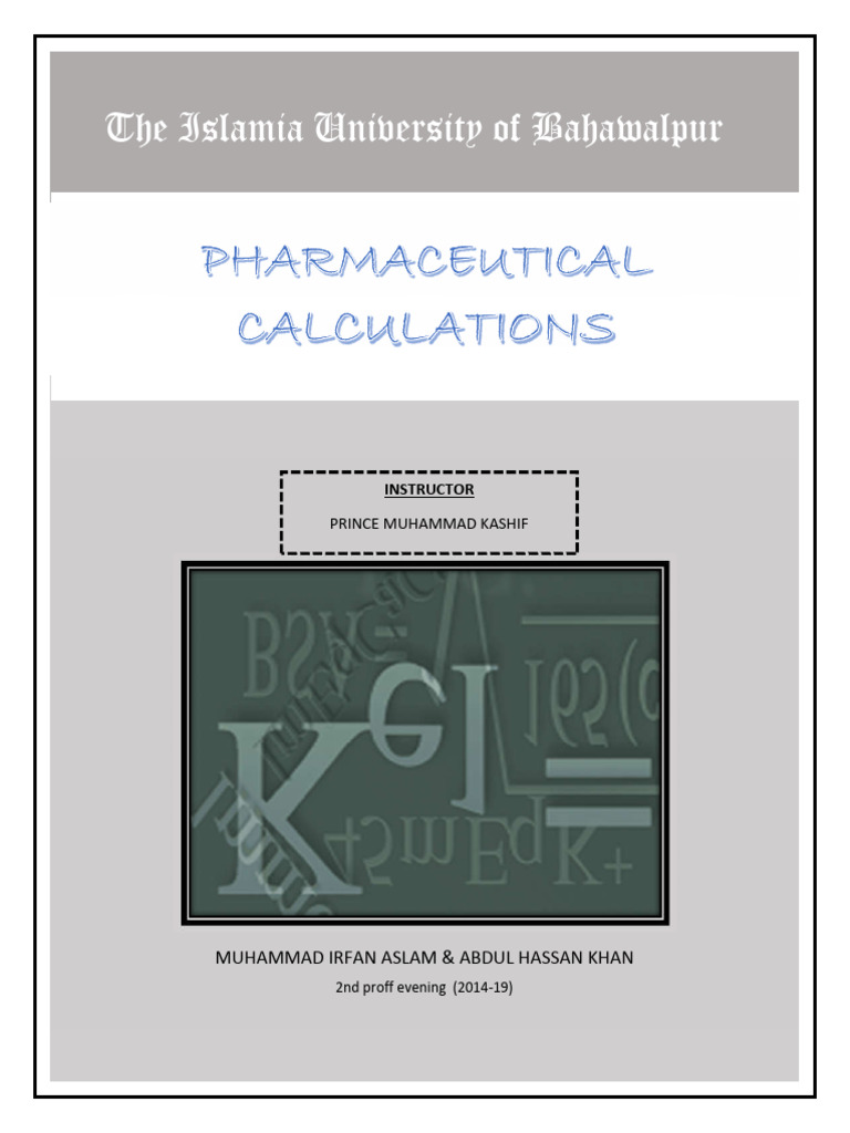 Pharmaceutical Calculations-Short | PDF | Dose (Biochemistry) | Chemistry