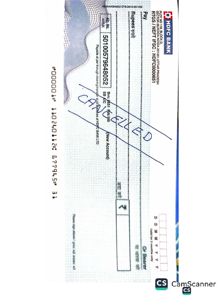 Cancel Cheque | PDF