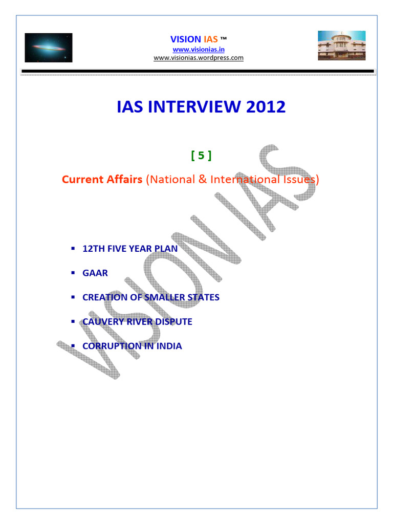 IAS Interview 2012 - Vision IAS | PDF | Economic Growth | Economies