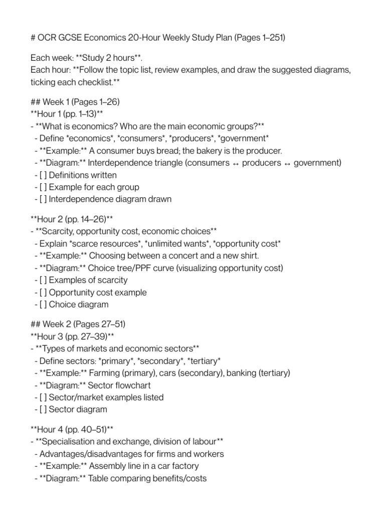 Economics Weekly Course Plan | PDF | Price Elasticity Of Demand ...