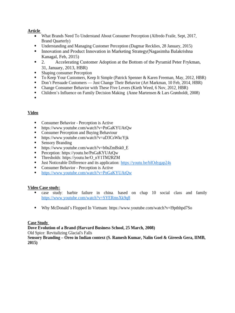 Articles, Case Study and Video References | PDF