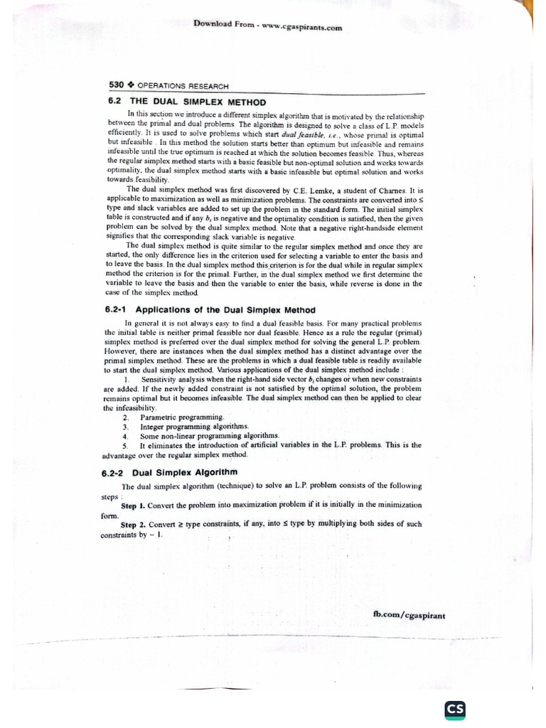 Dual Simplex Method | PDF