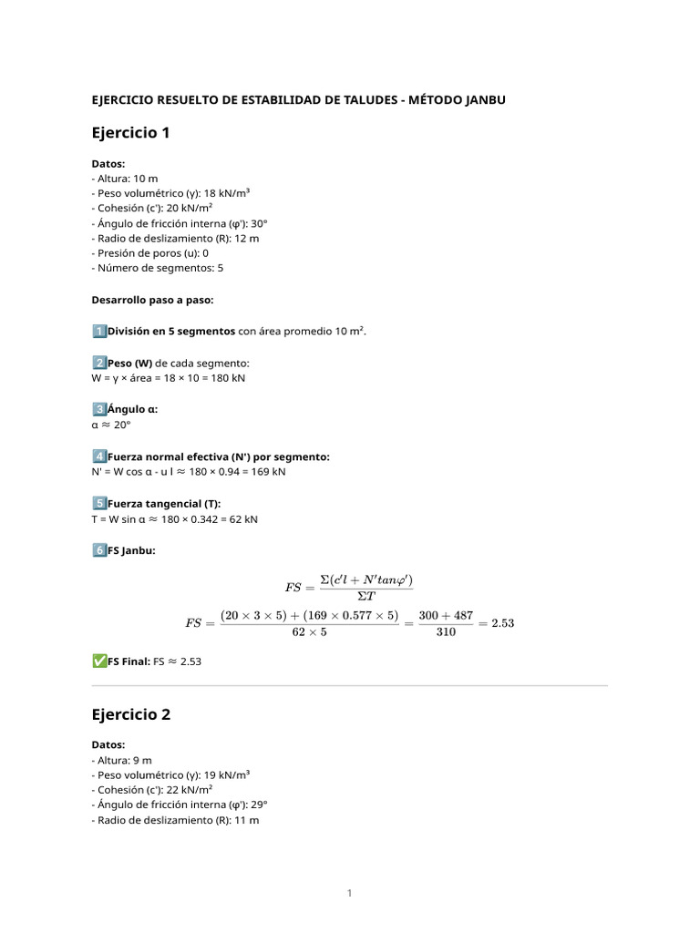 Formulas Estabilidad | PDF