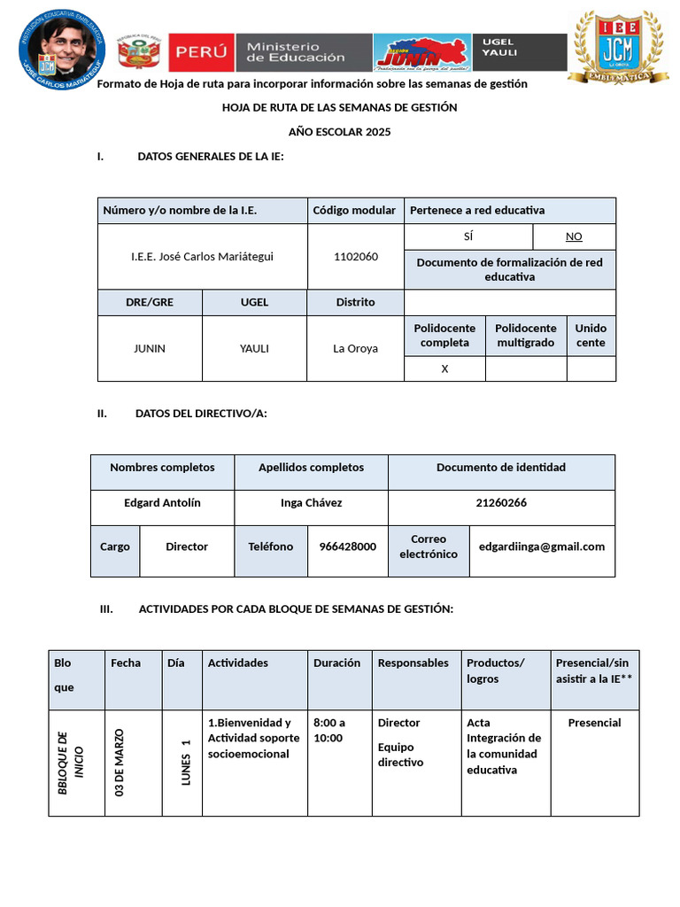 Semanas de Gestión JOCAMA CORREGIDO | PDF | Cognición | Aprendizaje