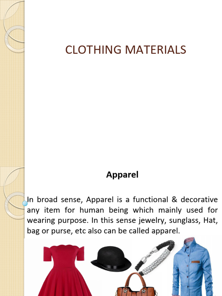 Lecture 01 (Clothing Materials) | PDF | Yarn | Clothing