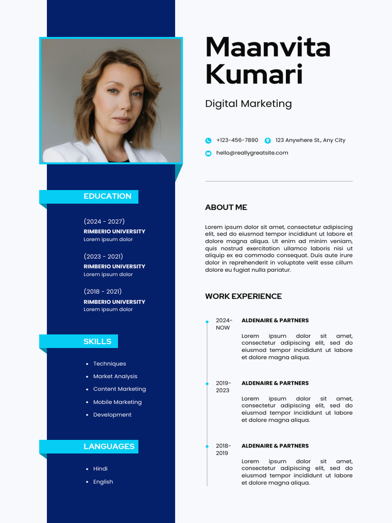 Blue and White Simple Professional A4 Resume - 20250722 - 130624 - 0000 ...