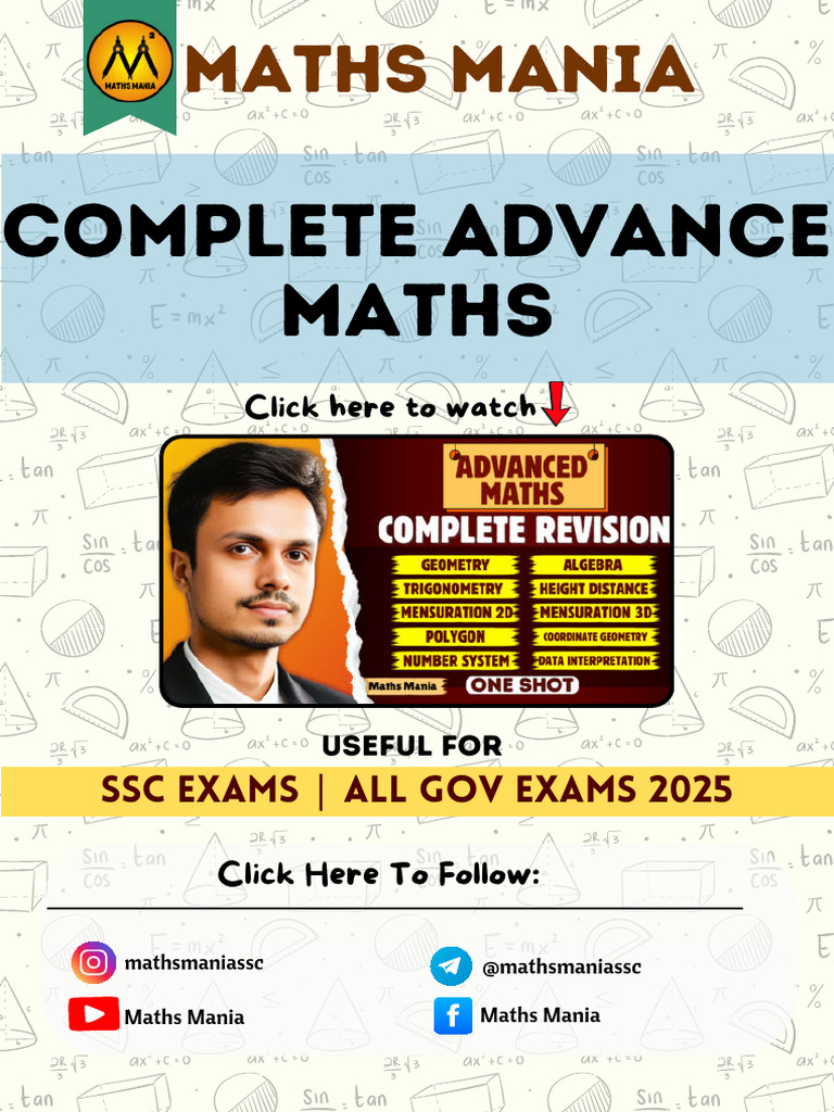 Complete Advance Maths Revision (Part-01) | PDF