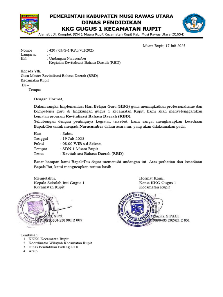 Surat Undangan Narasumber | PDF