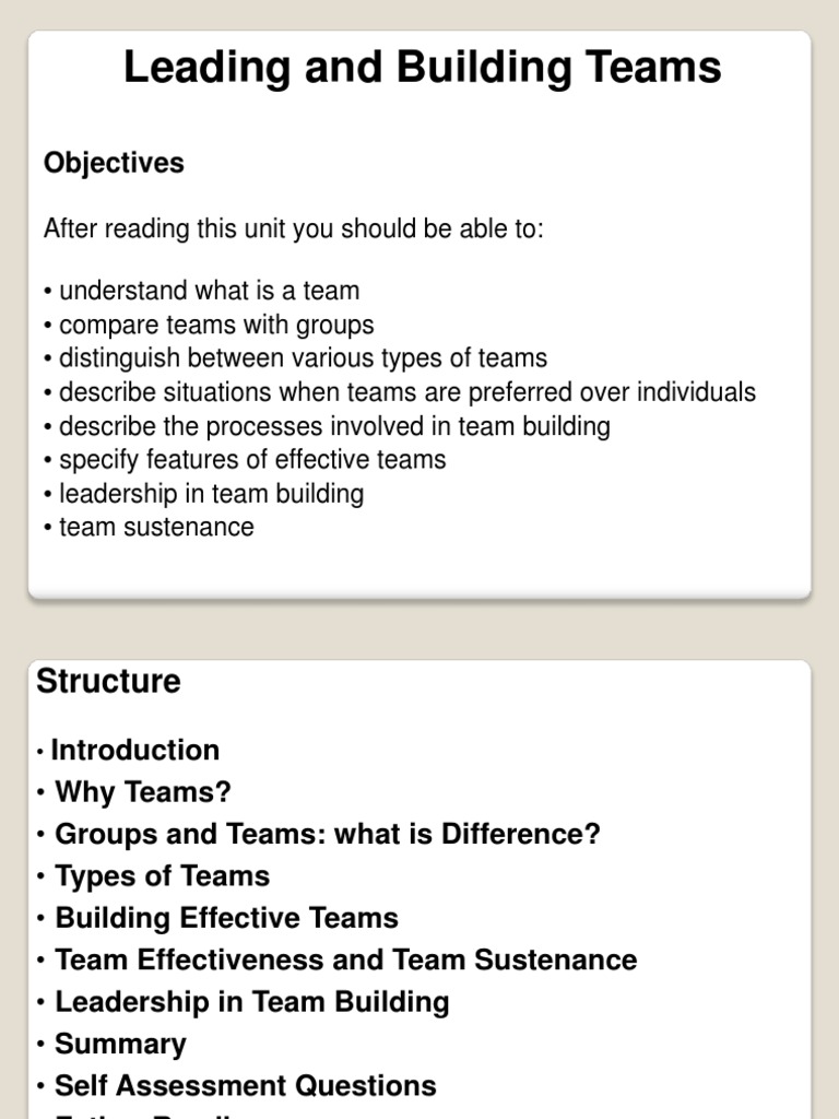 Module1 Team Building | PDF | Team Building | Leadership