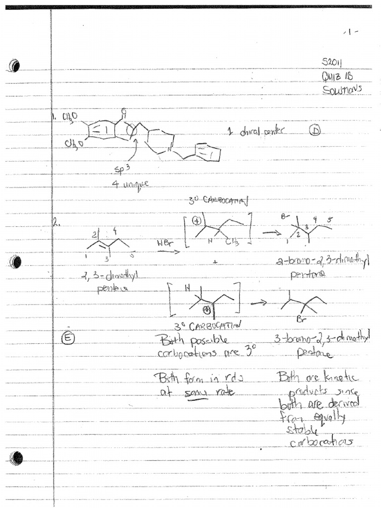 S 11 Quiz 1 Bsol | PDF