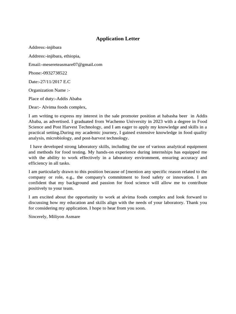 Application Letter | PDF