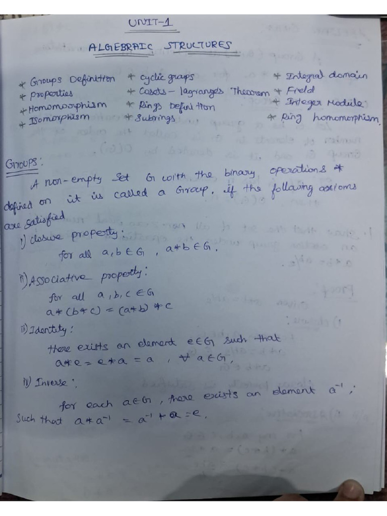Maths Unit 1 Class Notes | PDF